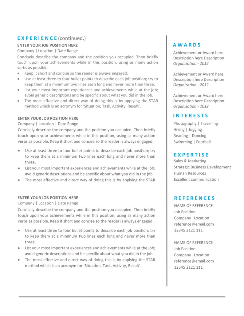 Standard Resume | Professional Resume Template | Modern Resume | CV ...