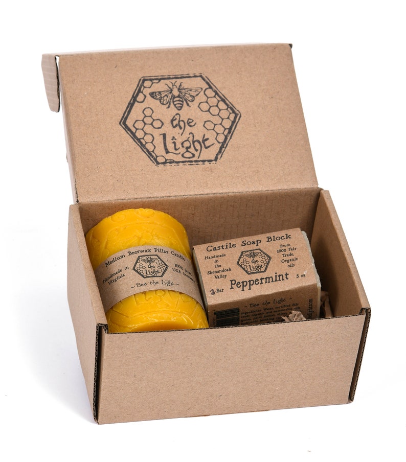 100% Pure Beeswax Soap & Candle Gift Box, All Natural, Handmade Candles ...