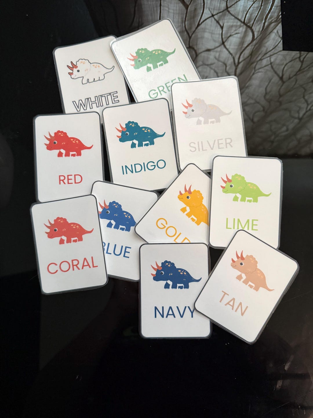 Dinosaur Color Flashcards - Etsy