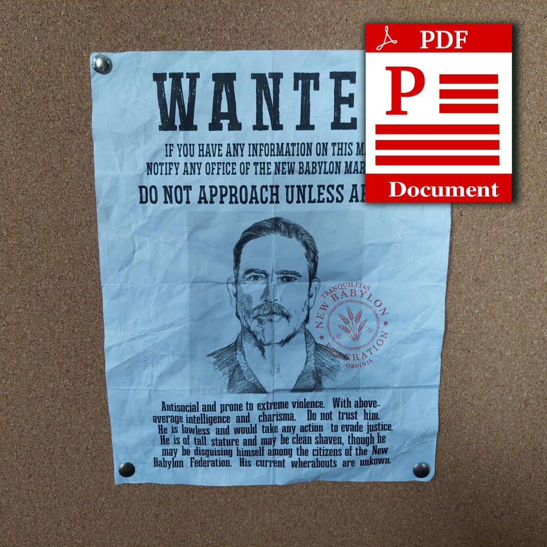 Negan Wanted Poster | the Walking Dead | Digital Template Download - Etsy