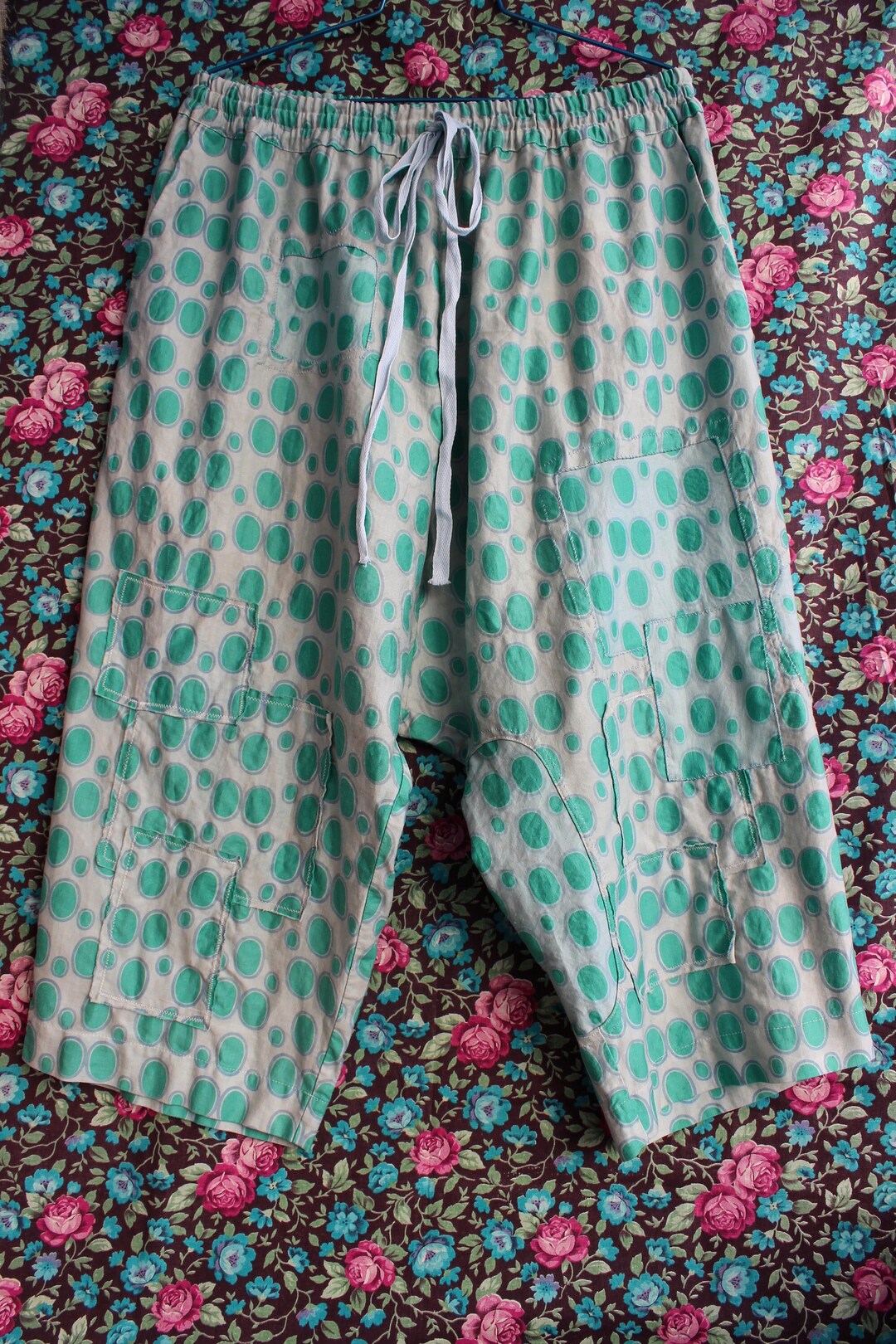 Low Crotch Pantaloons, Dropped Crotch Pants With Pockets, Handmade ...