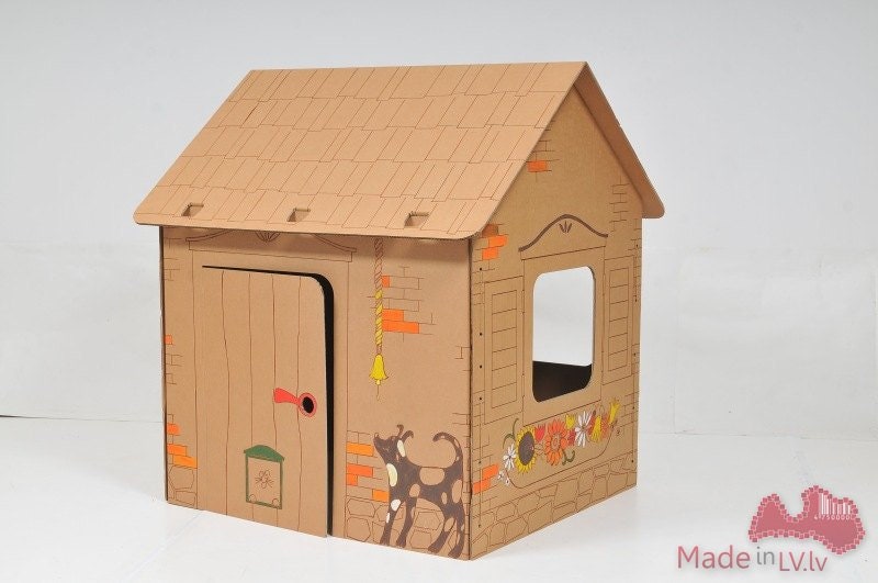 Cardboard House With Contours - Etsy
