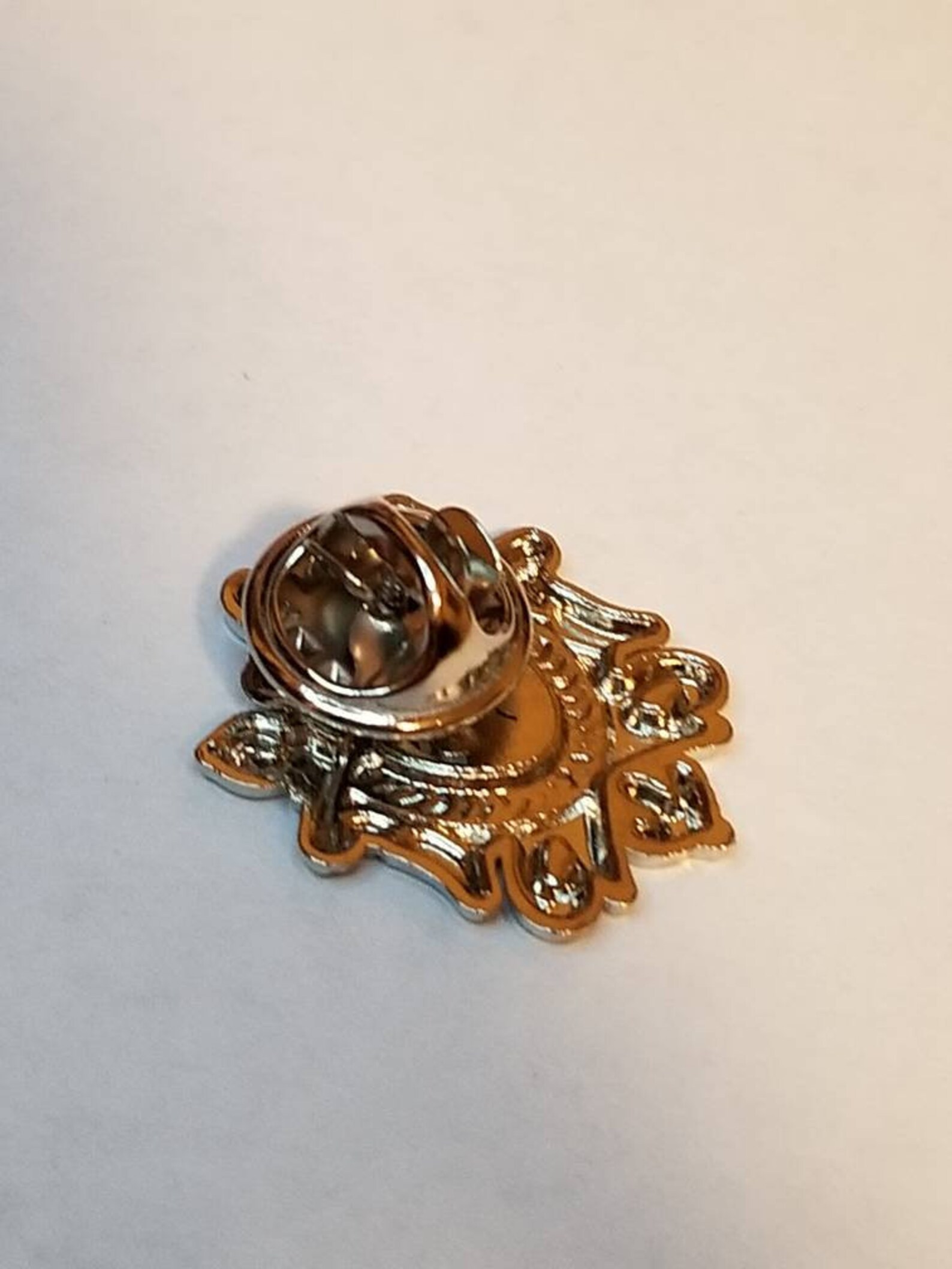 Silver shield pin badge | Etsy