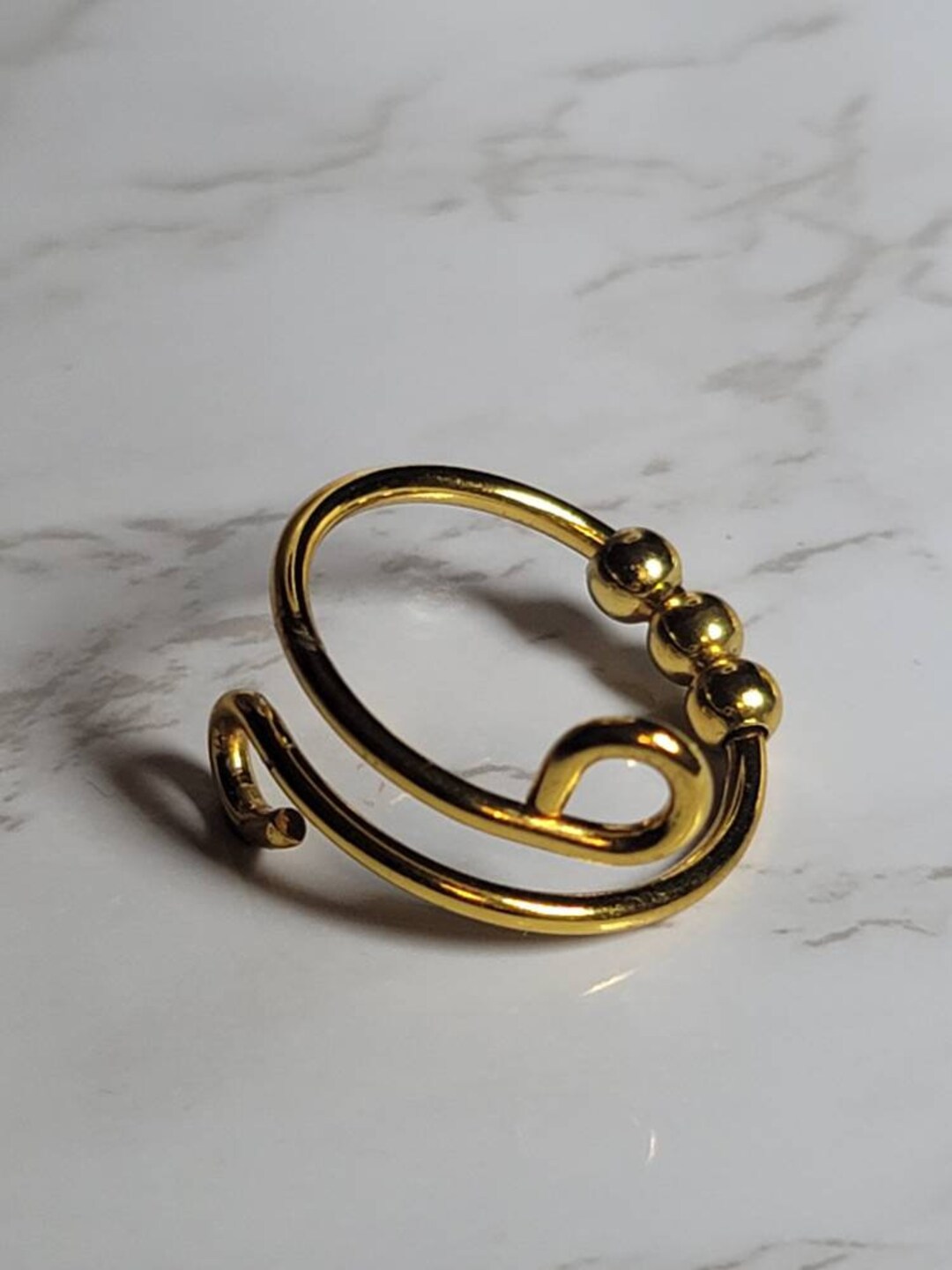 Fidget Ring Anxiety Stress Spinning Ball Ring Minimalist - Etsy