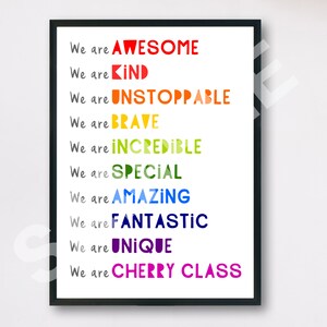 Classroom Affirmations Poster, Daily Affirmations for Kids, PRINTABLE ...