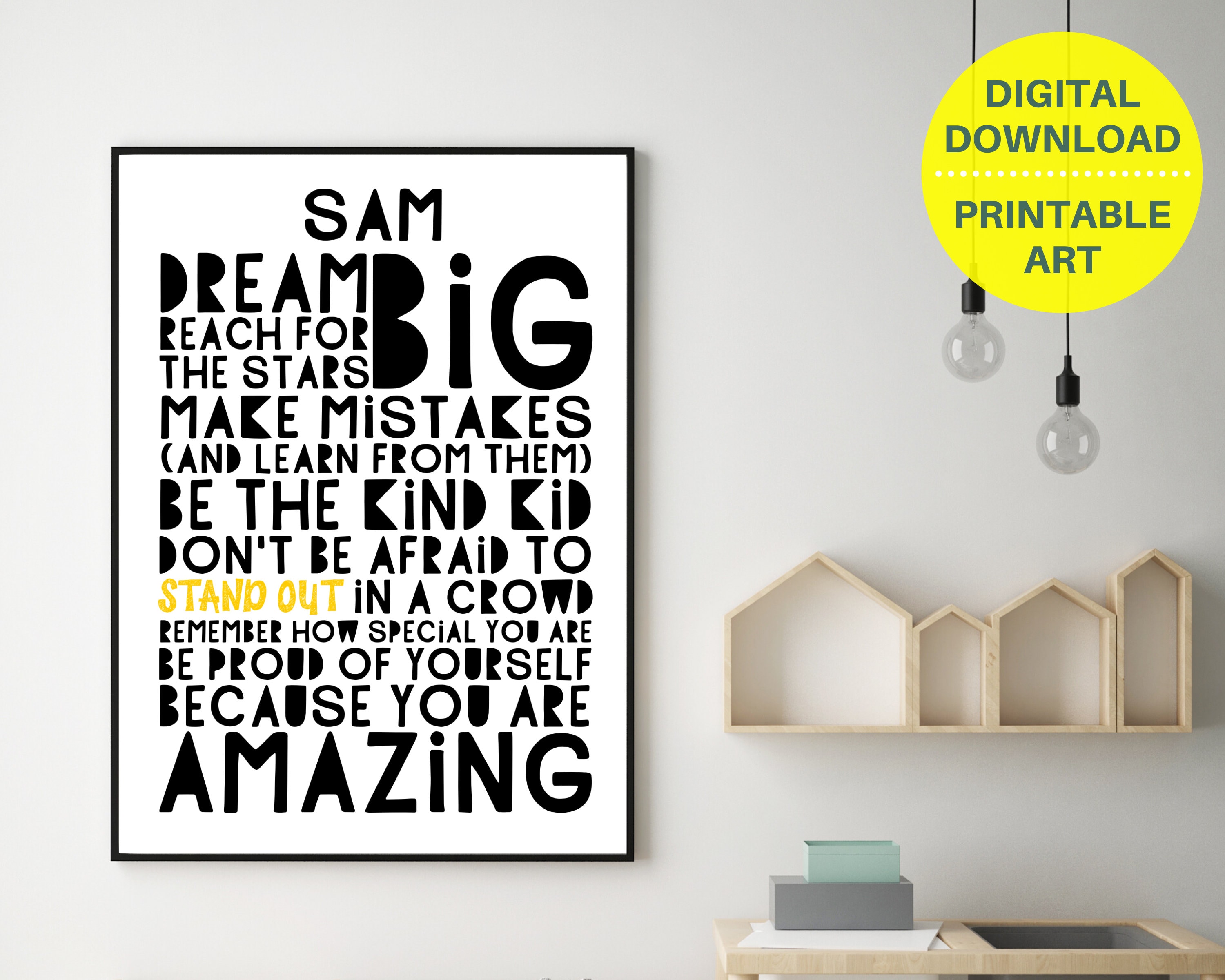 PRINTABLE Dream Big personalized poster custom teens wall | Etsy