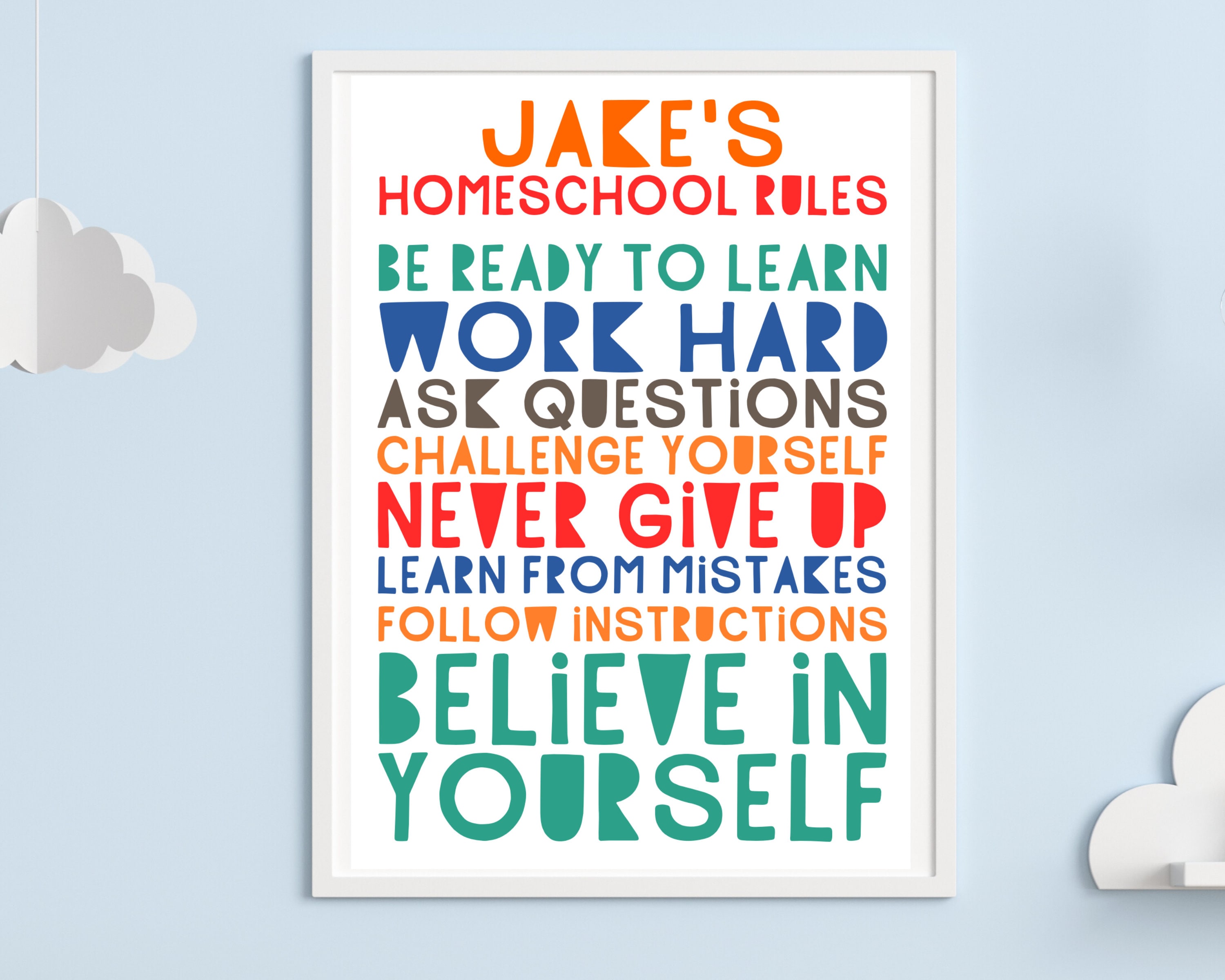 Homeschool Rules Printable Homeschool Personalised Print - Etsy UK