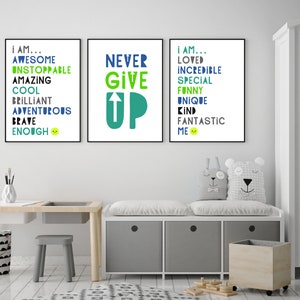 PRINTABLE Classroom Encouragement Quote Poster Set, Kids Motivational ...