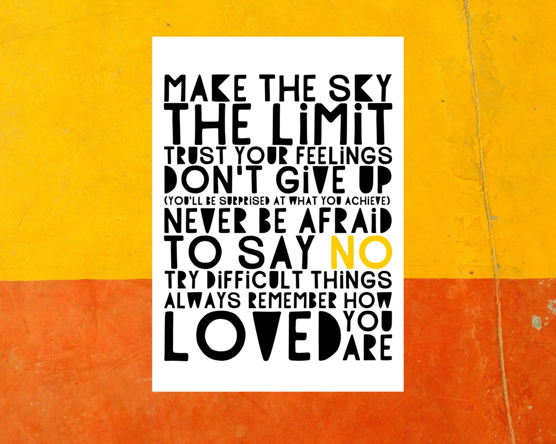 PRINTABLE Positive Word Art Poster Gift for Teen Teen | Etsy