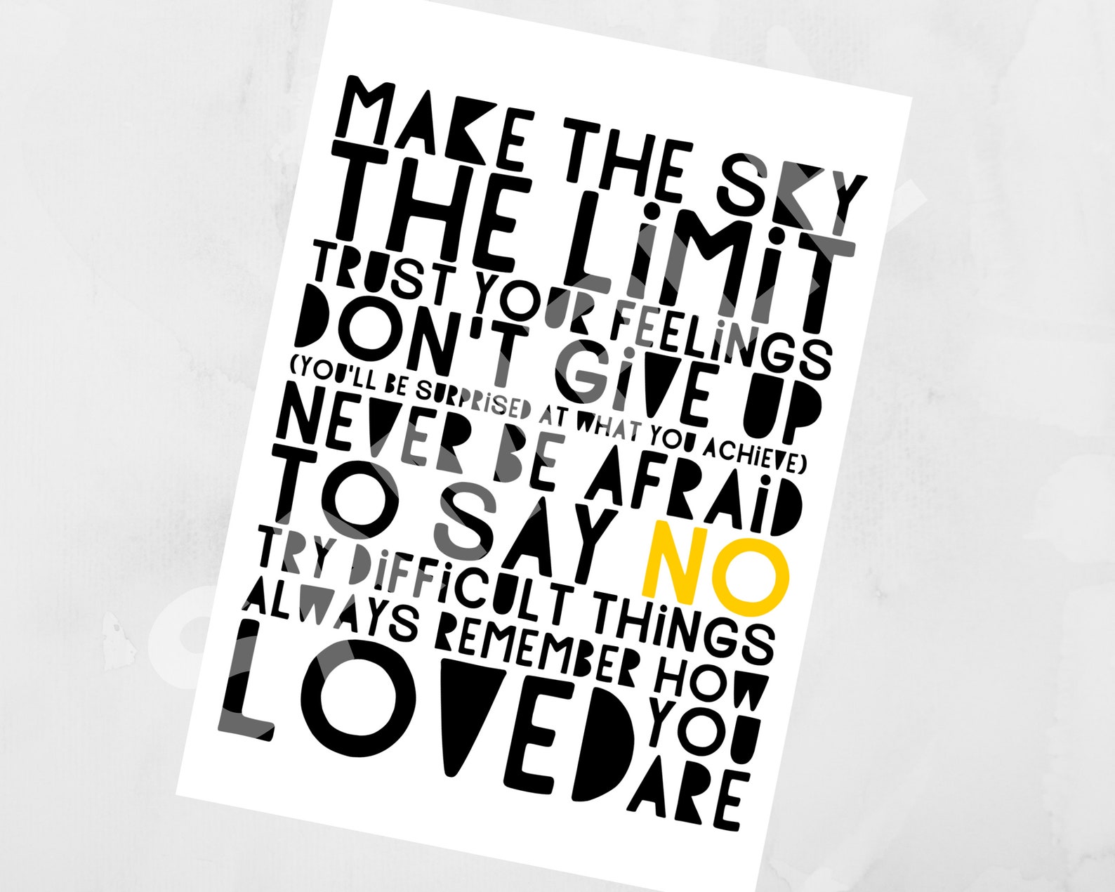 PRINTABLE Positive Word Art Poster Gift for Teen Teen | Etsy