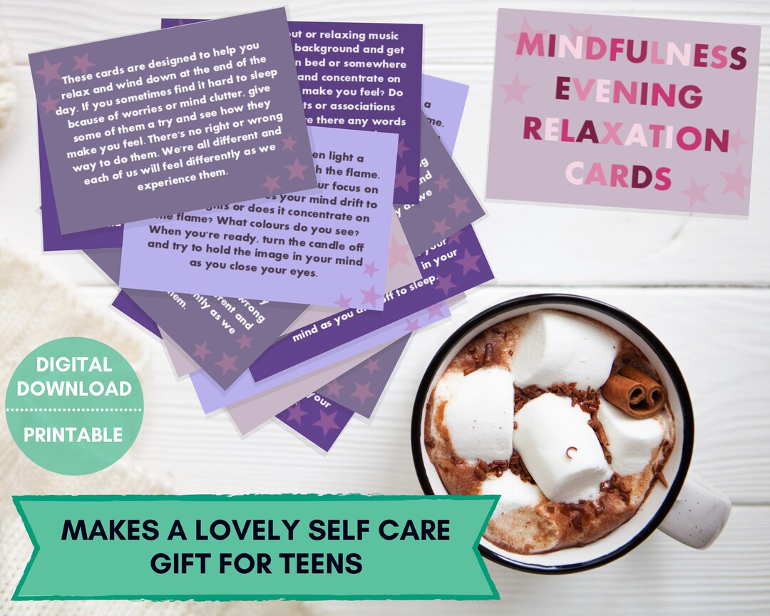 Evening Mindfulness Cards: Teen Stress Relief, Relaxation Exercises ...