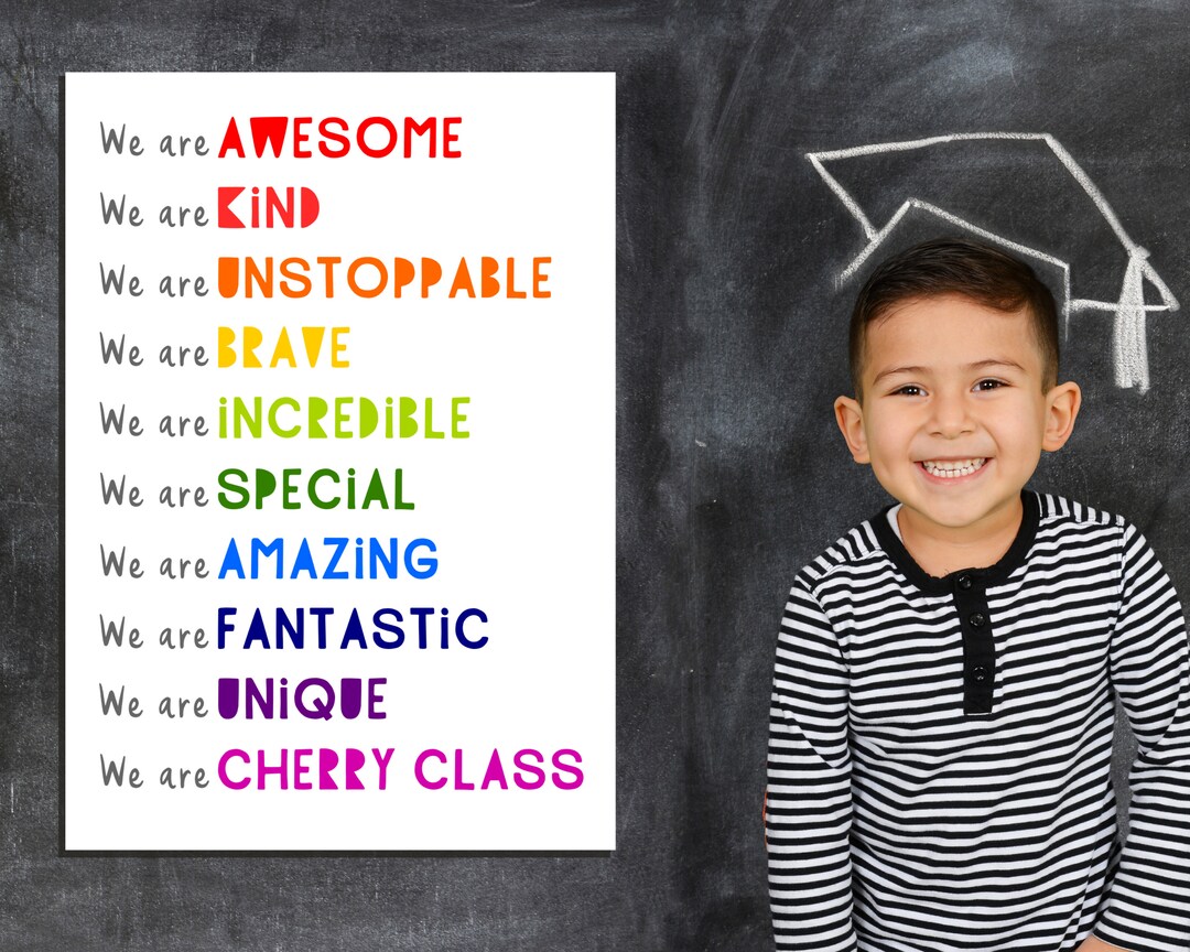 Classroom Affirmations Poster, Daily Affirmations for Kids, PRINTABLE ...