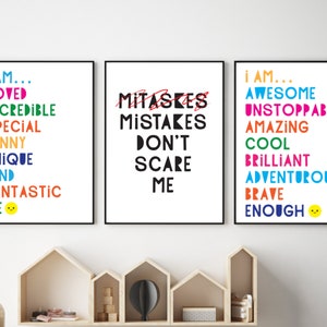 3 Classroom Motivational Quote Digital Poster Prints, Positive Wall Art ...