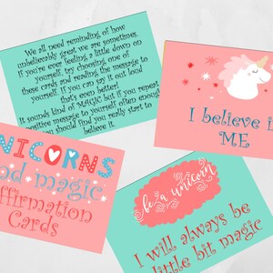 Affirmation Cards Unicorn Card Set for Kids Positive - Etsy UK