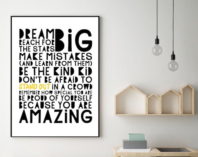 Ability Motivation Attitude, Boys Room Wall Art, Gift for Teen Boy ...