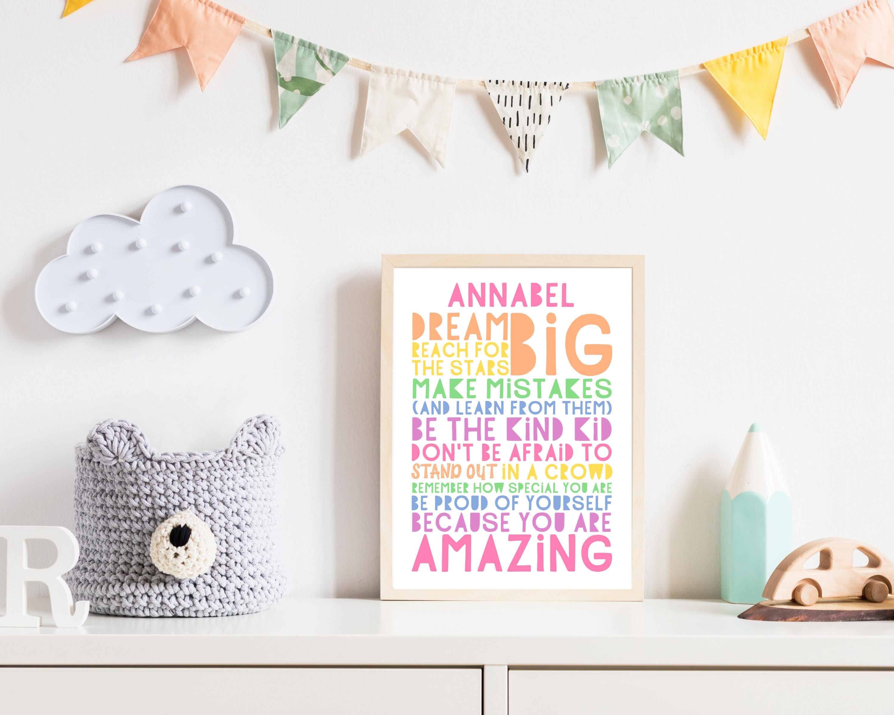 Dream Big Personalized Poster PRINTABLE Girls Wall Art | Etsy