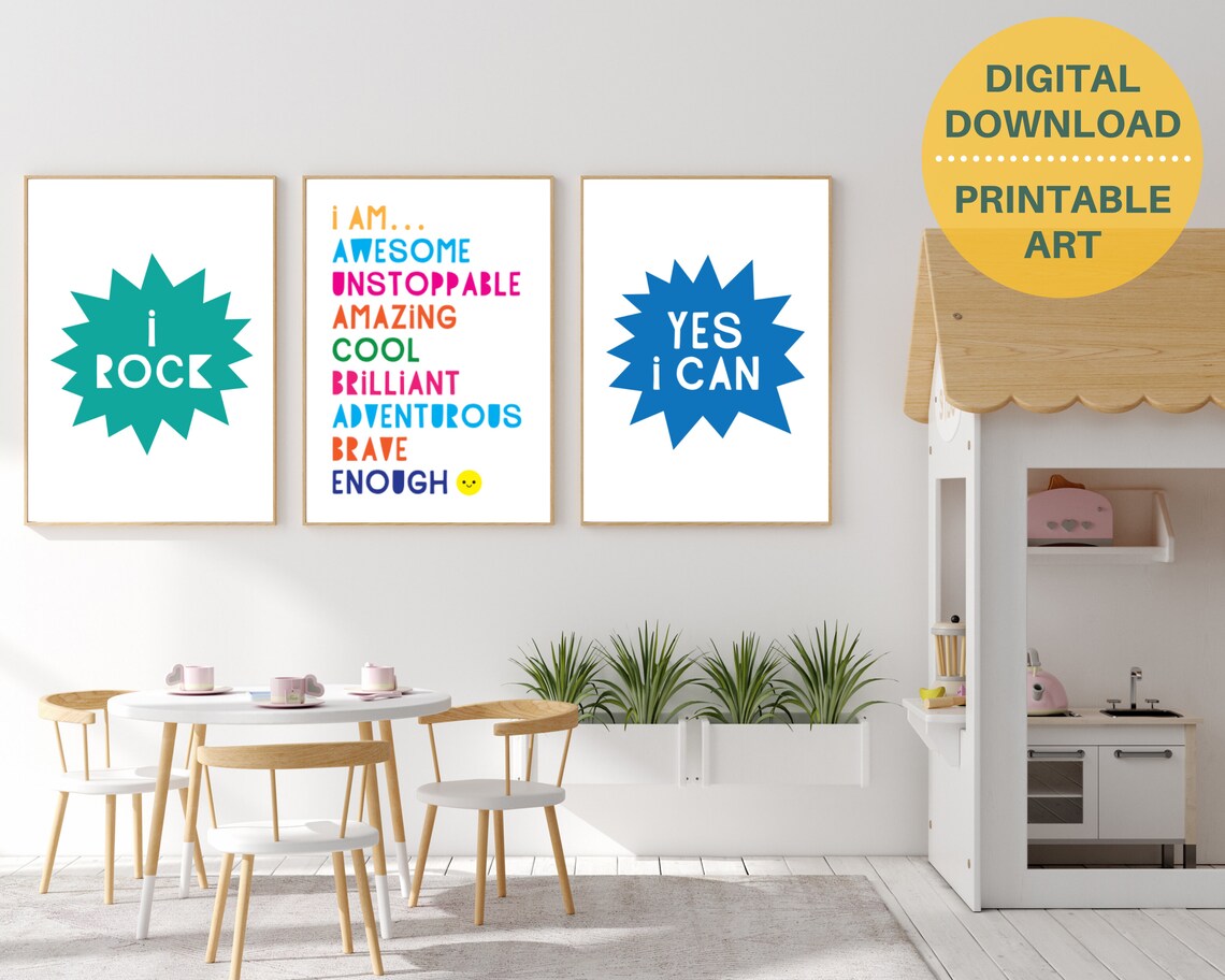 PRINTABLE Homeschool Decor Poster Set Kids Motivational Art - Etsy