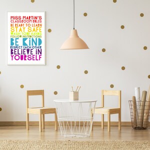 Teacher Gift, PRINTABLE Stay Safe, Be Kind Poster, Classroom Rules Sign ...