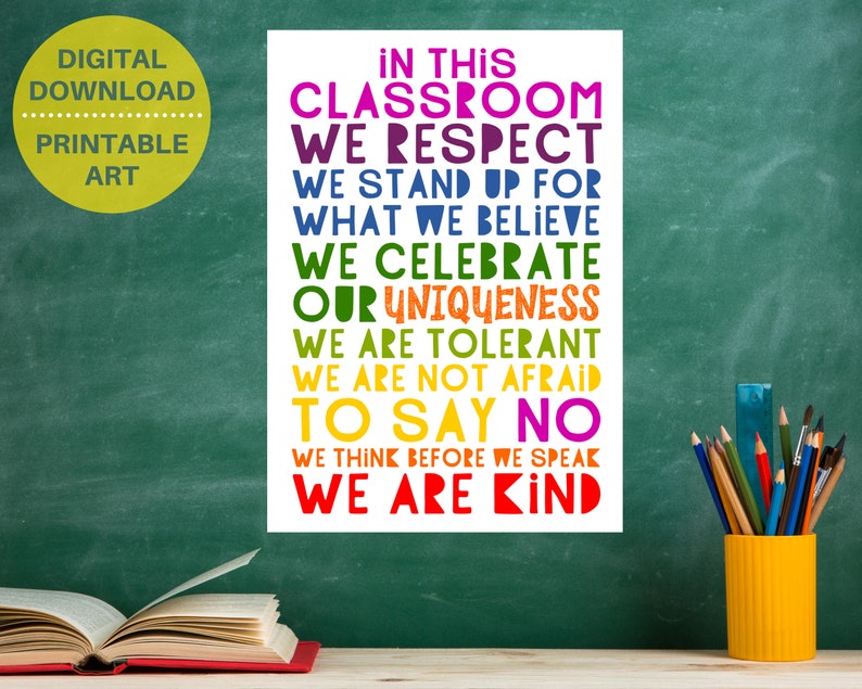 PRINTABLE Classroom Inclusivity Poster We Are Kind Wall Art | Etsy