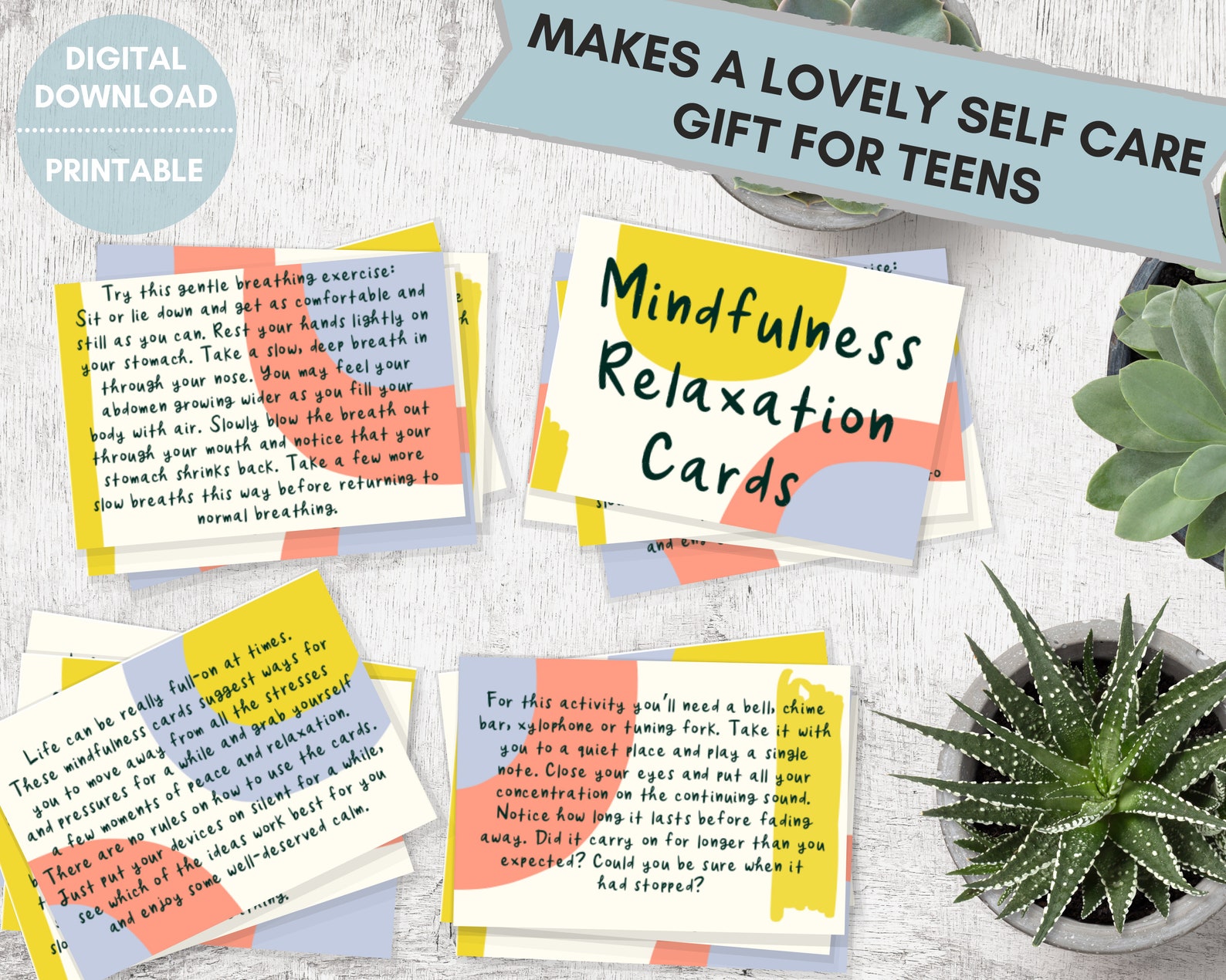 Mindfulness Relaxation Cards Stress Relief for Teens Mindful - Etsy UK