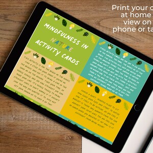 Kids Mindfulness Cards, PRINTABLE Mindfulness in Nature Activity, Kids ...