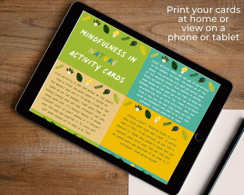 Mindfulness in Nature Activity Cards for Kids (printable) - Etsy