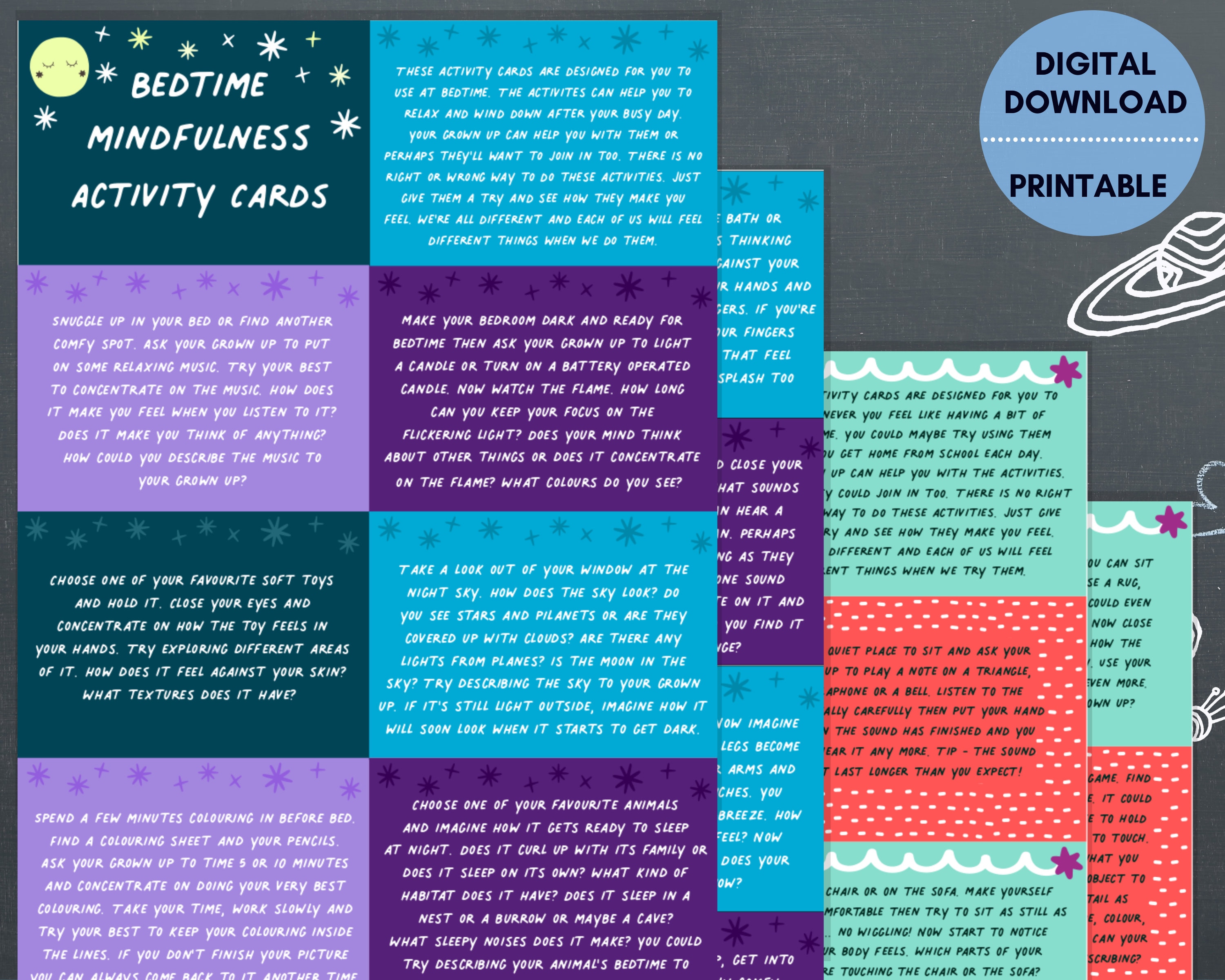 Mindfulness Activity Card Bundle Kids Gifts Kids Relaxation - Etsy