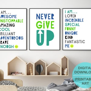 PRINTABLE Classroom Encouragement Quote Poster Set, Kids Motivational ...