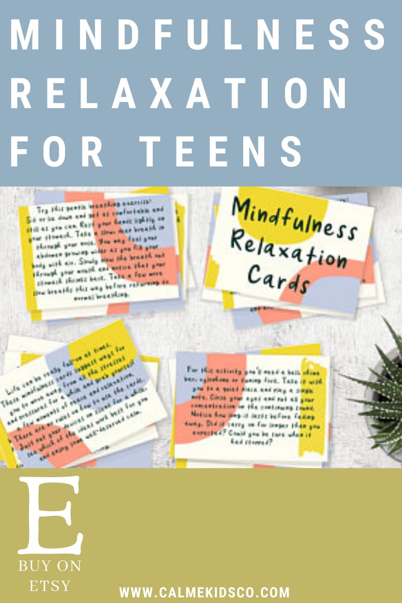 Mindfulness relaxation cards stress relief for teens mindful | Etsy