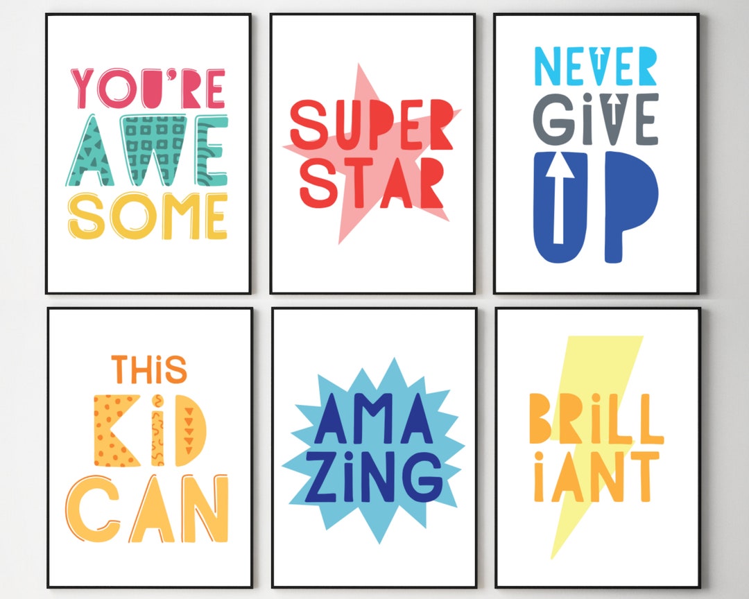 PRINTABLE Classroom Posters, Kids Encouragement Prints, Set of 6 ...