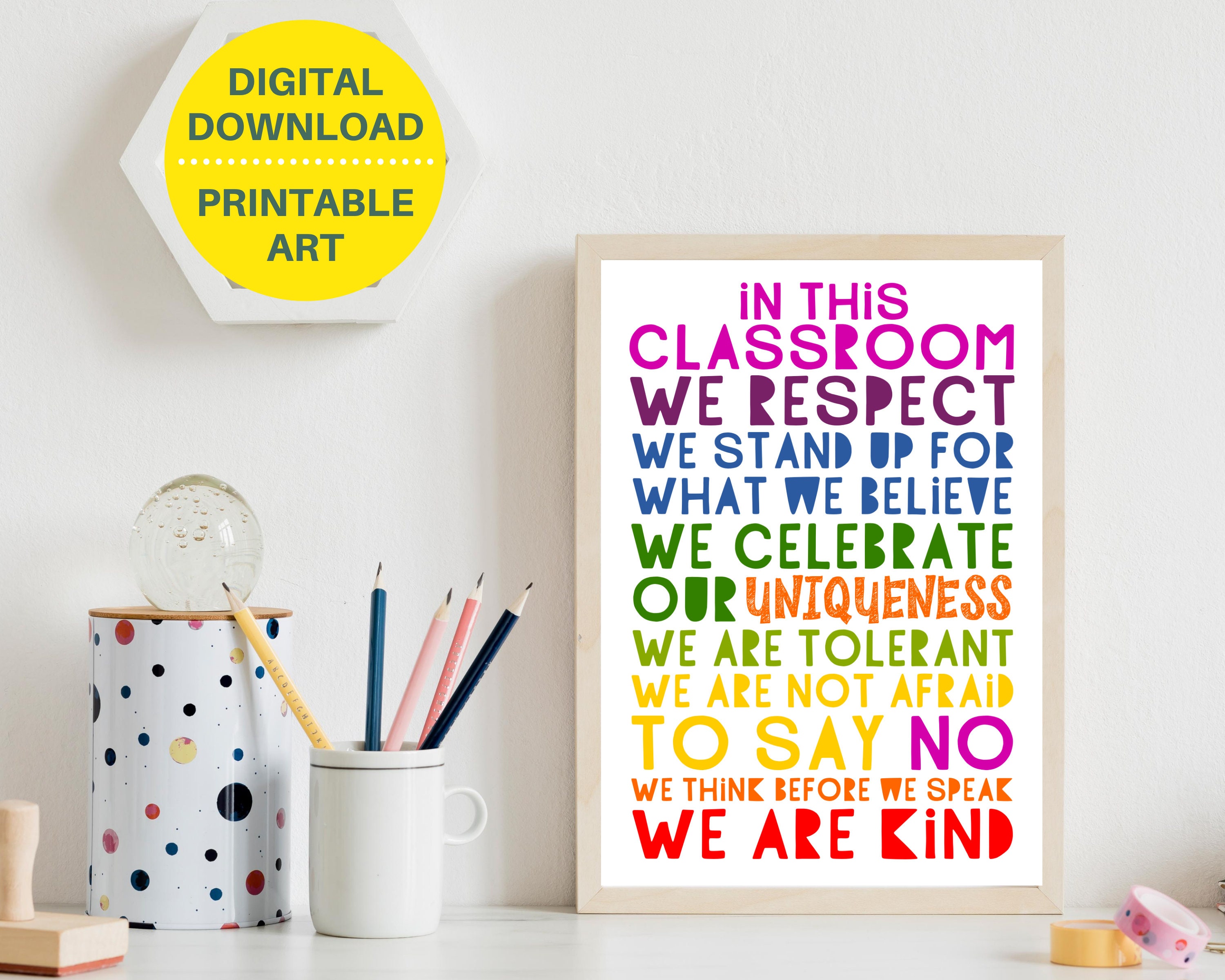 PRINTABLE Classroom Inclusivity Poster We Are Kind Wall Art | Etsy