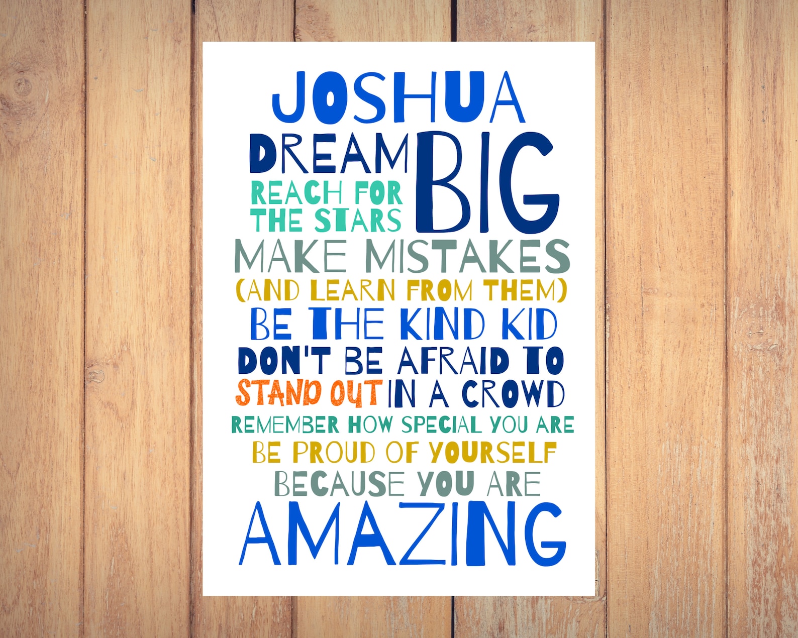 PRINTABLE Dream Big Personalized Poster Customized Boys Wall | Etsy