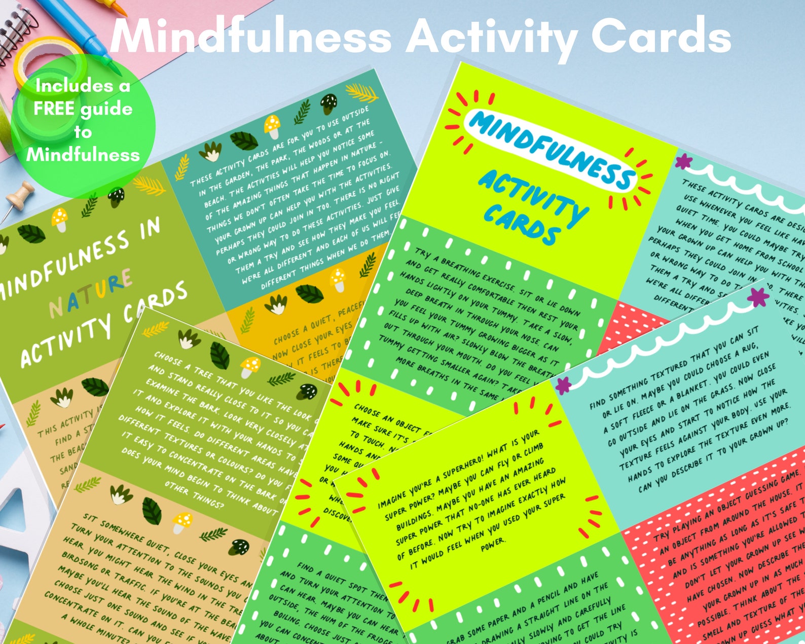 Mindfulness Cards for Kids PRINTABLE Cards Mindful Activity | Etsy