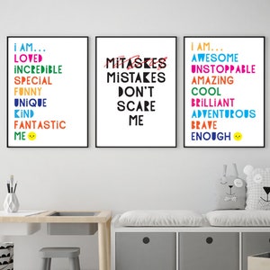 3 Classroom Motivational Quote Digital Poster Prints, Positive Wall Art ...