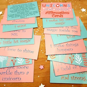 Affirmation Cards Unicorn Card Set for Kids Positive - Etsy UK