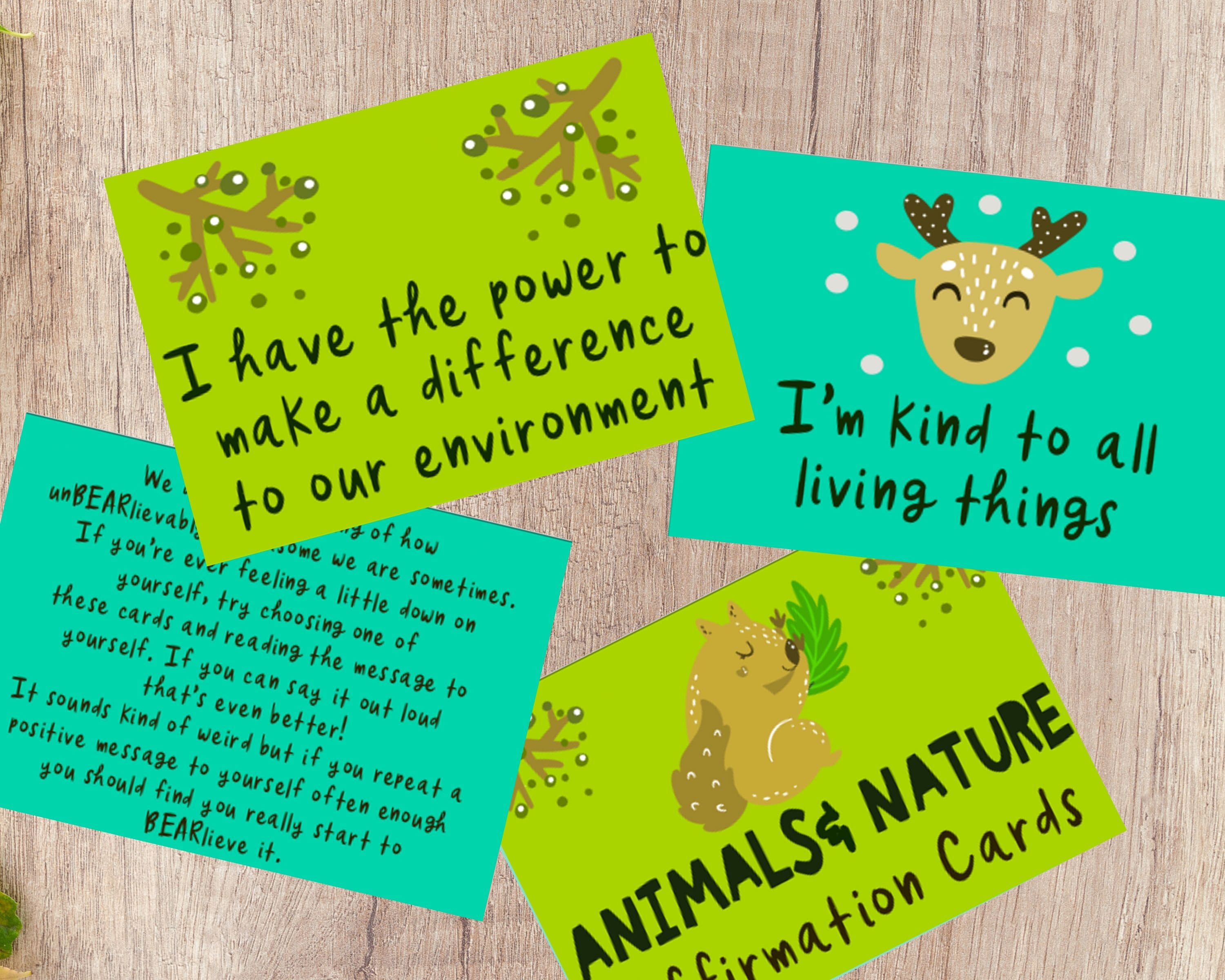 Positive Affirmation Cards PRINTABLE Kids Nature Affirmations - Etsy