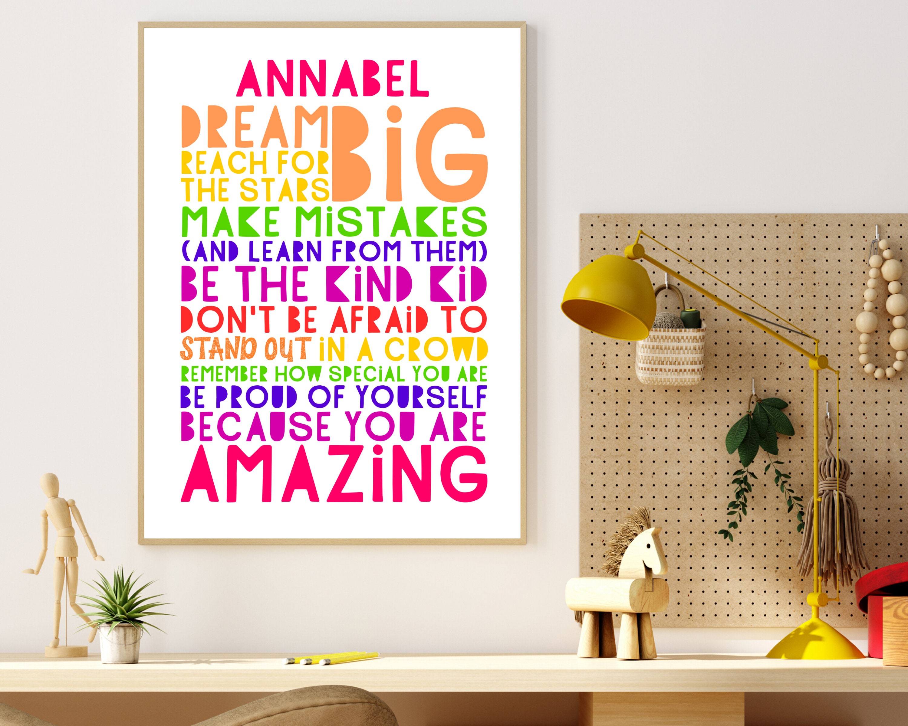 PRINTABLE Dream Big Personalized Poster, Custom Girls Wall Art, Teen ...