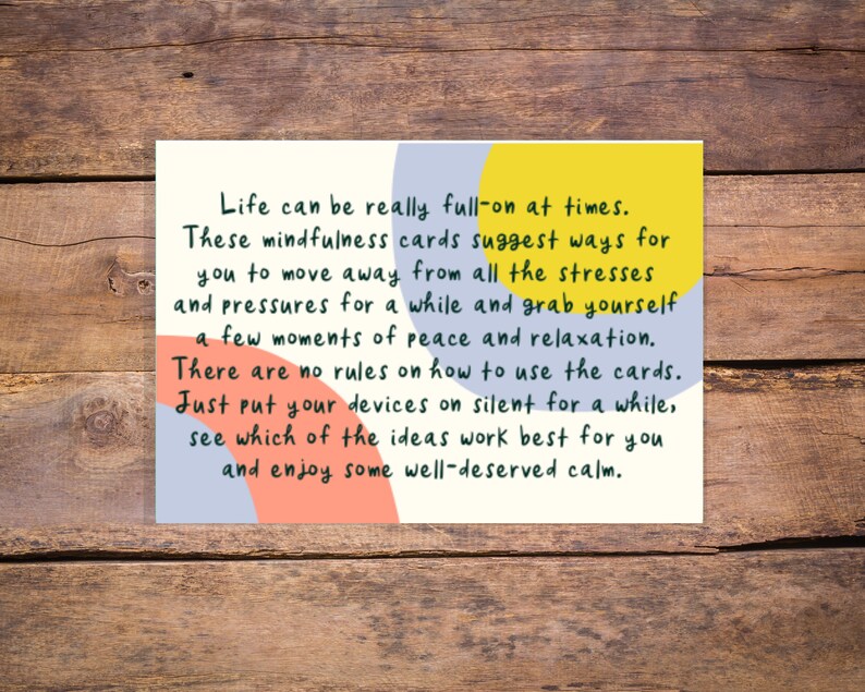 Mindfulness Relaxation Cards Stress Relief for Teens Mindful - Etsy