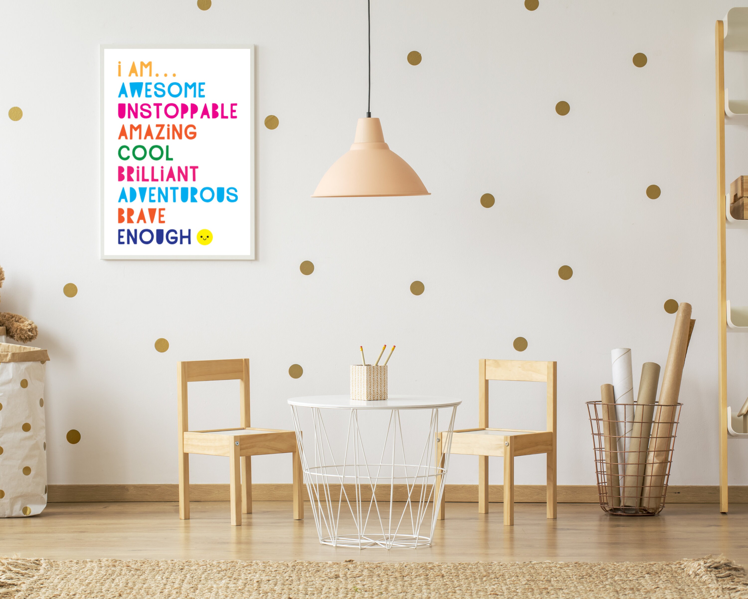 I AM AWESOME printable kids wall art girls room decor girls | Etsy