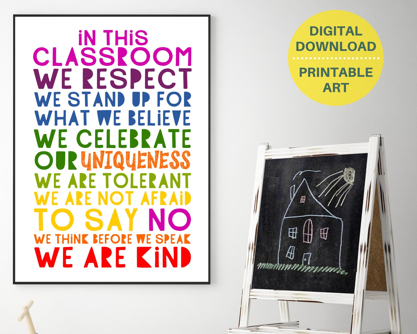 PRINTABLE Classroom Inclusivity Poster We Are Kind Wall Art | Etsy