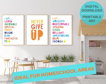 3 Classroom Motivational Quote Digital Poster Prints Kids | Etsy
