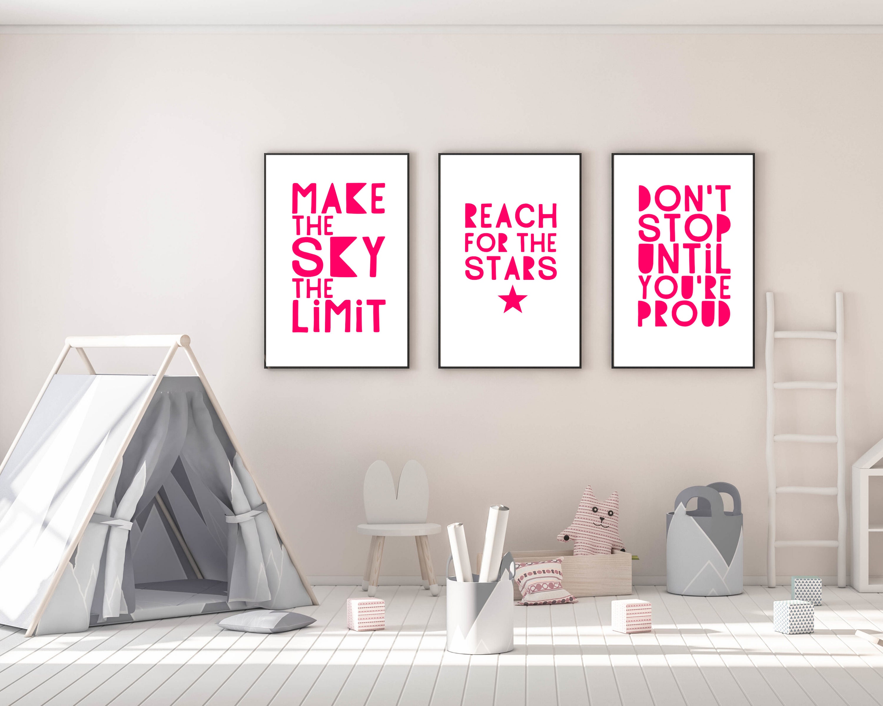 Girls Inspirational quote print set teen girls wall decor | Etsy