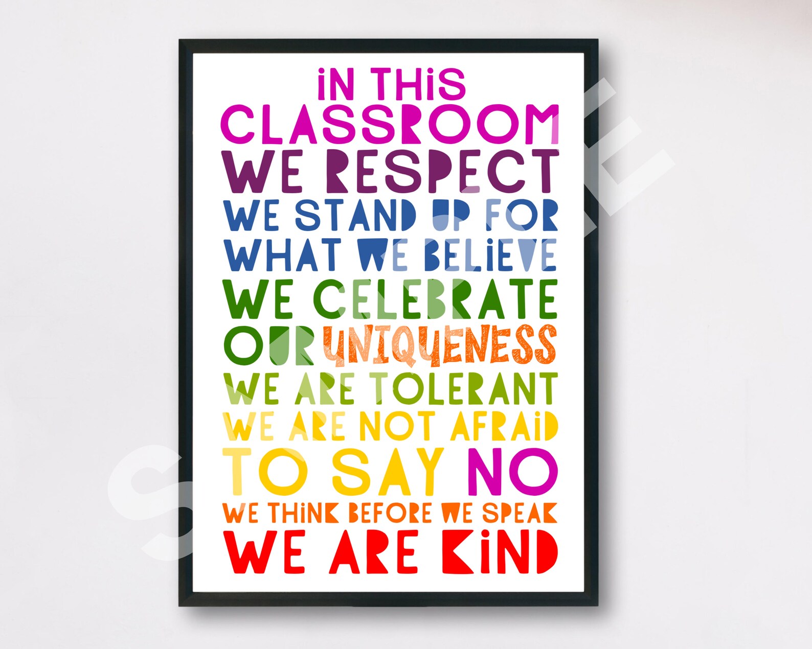 PRINTABLE Classroom Inclusivity Poster We Are Kind Wall Art | Etsy