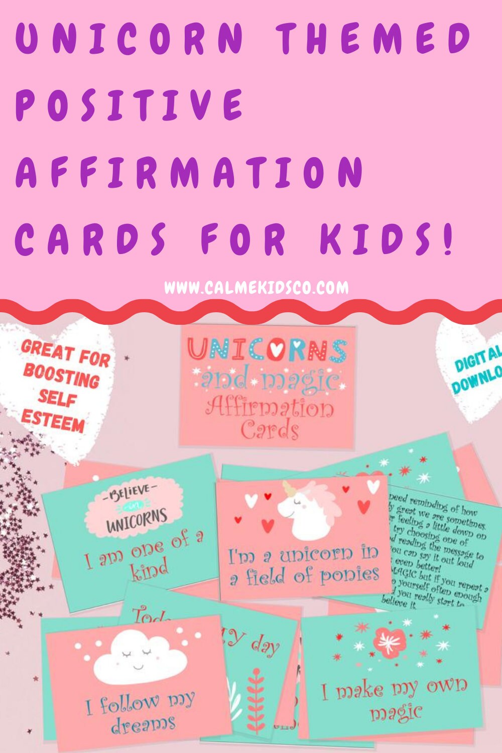 Affirmation Cards Unicorn Card Set for Kids Positive - Etsy UK