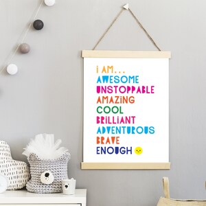 I AM AWESOME Printable Kids Wall Art Girls Room Decor Girls - Etsy UK