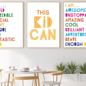 3 Classroom Motivational Quote Digital Poster Prints, Kids Positive ...