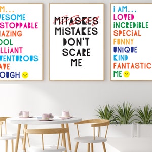 3 Classroom Motivational Quote Digital Poster Prints, Positive Wall Art ...