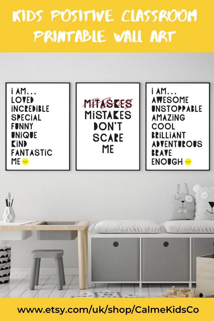 Positive printable art kids classroom posters homeschool | Etsy