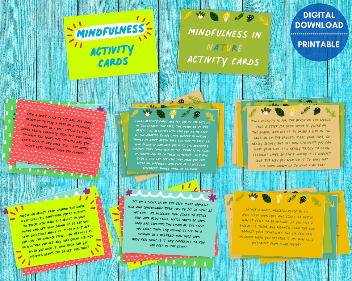 Mindfulness Cards for Kids PRINTABLE Cards Mindful Activity - Etsy UK