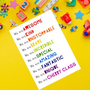 Classroom Affirmations Poster, Daily Affirmations for Kids, PRINTABLE ...